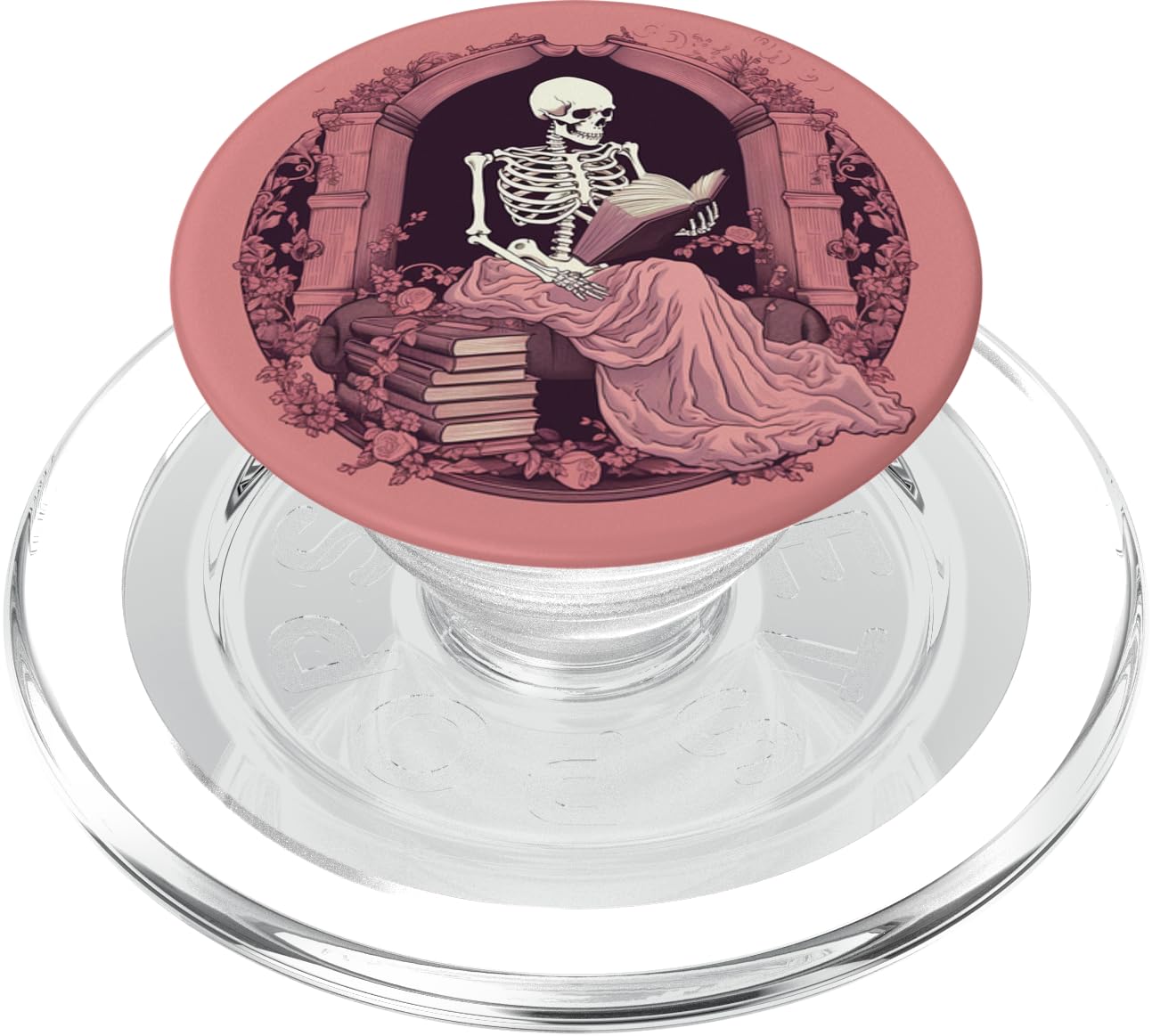 Amazon.com: Librarian Skeleton Gothic Goth Book Reading Lover Pink ...
