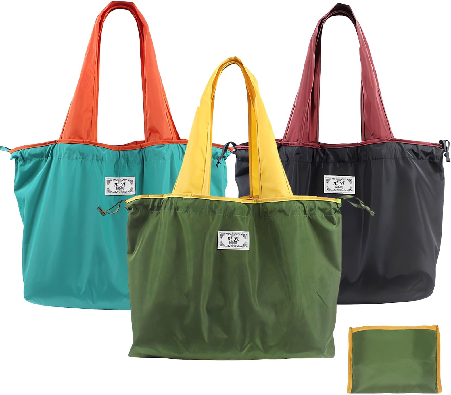 Amazon.com: Sturdy Reusable Grocery Bags Foldable and Washable - Made ...