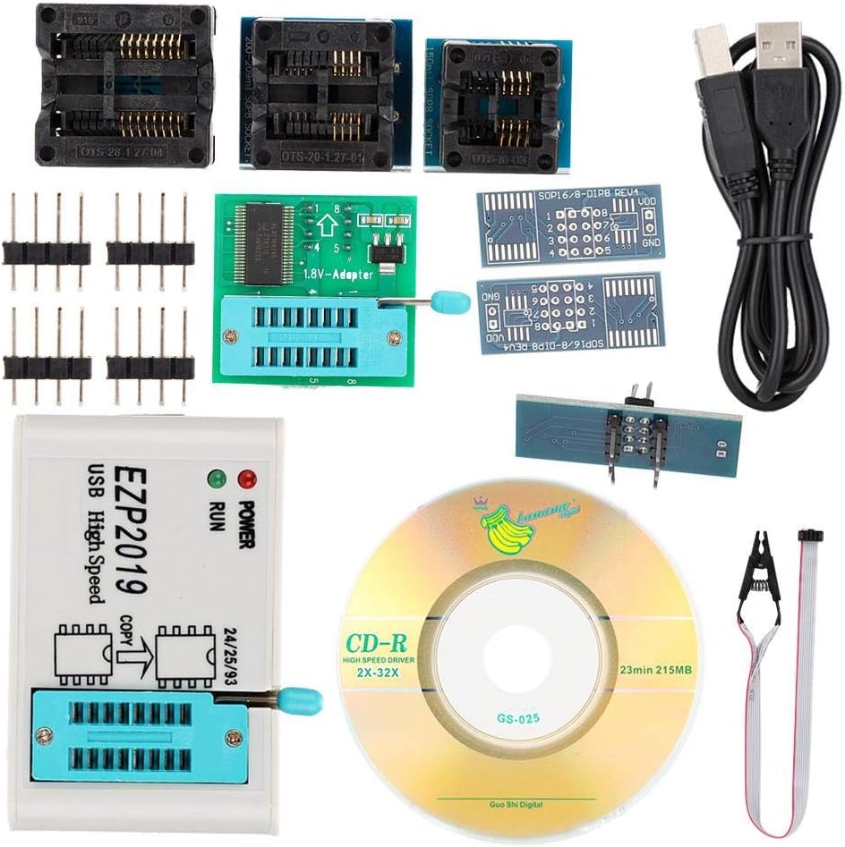Amazon.com: EZP2019 High Speed USB SPI Programmer with 4 Tested Base ...