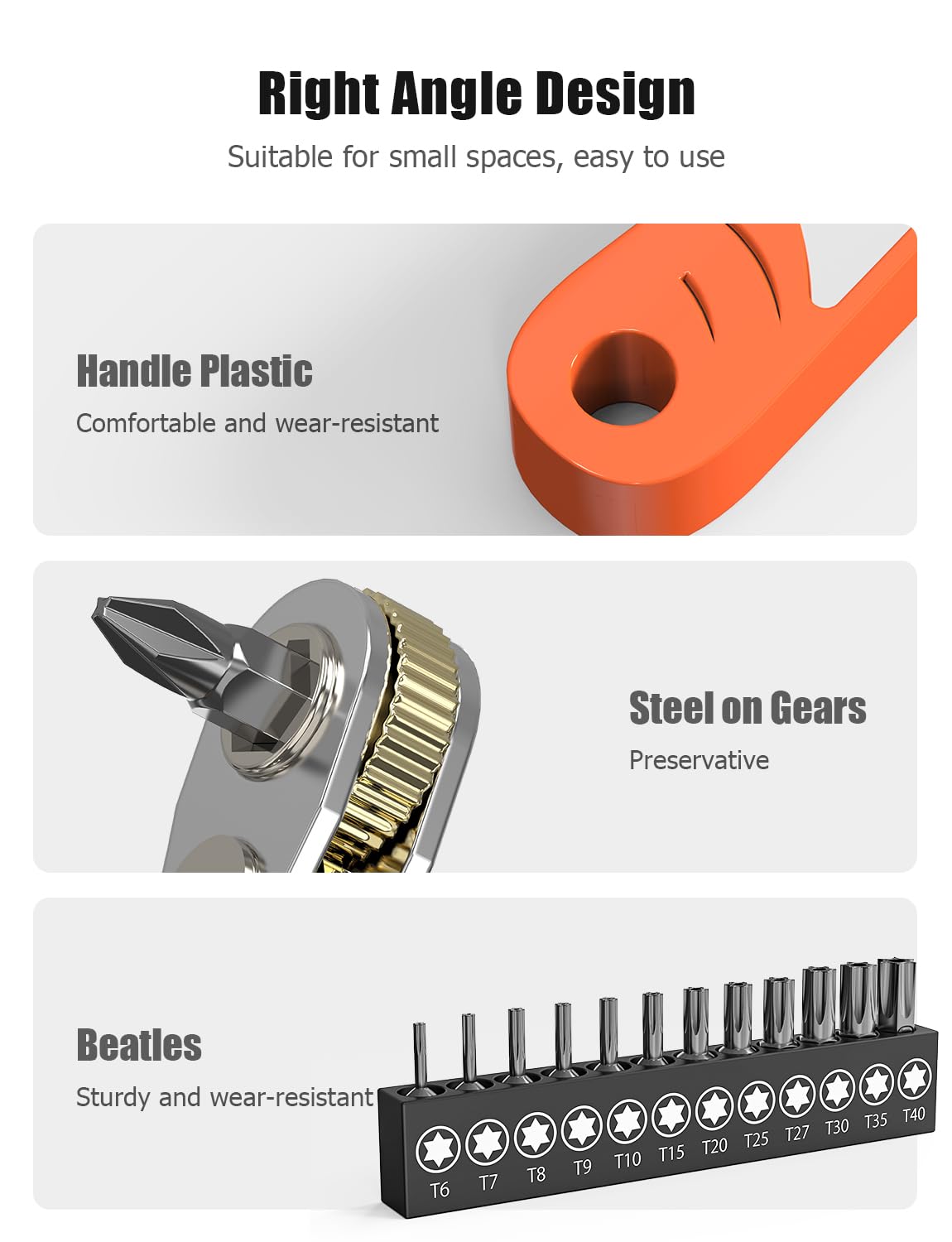 Right Angle Phillips Magnetic Screwdriver with Torx Bits Set, Ancable 1 ...