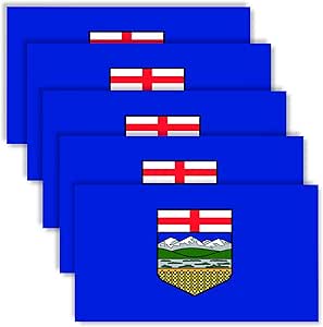 Amazon.com - 5 PCS Canada Alberta Flag Sticker,6x3.5 in Canadian ...