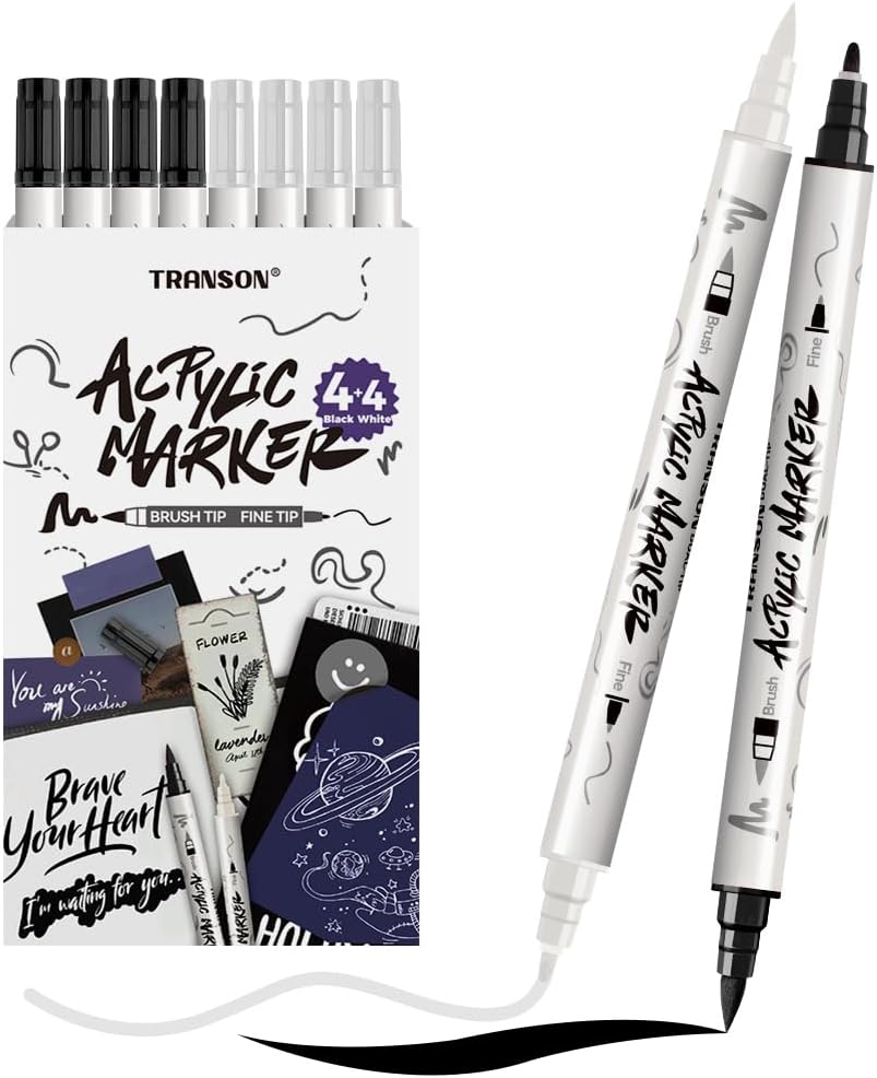 Amazon.com: Zenacolor 5 Black Paint Pen - Fine Tip for Precision ...