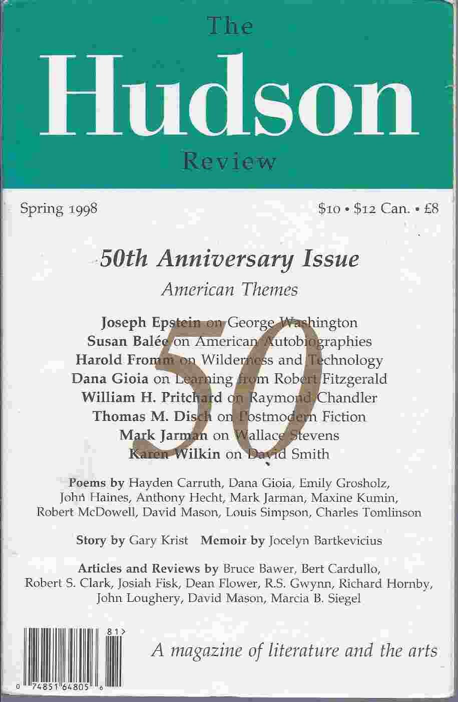 The Hudson Review Volume LI Number 1 Spring 1998: Deitz, Paula, and ...