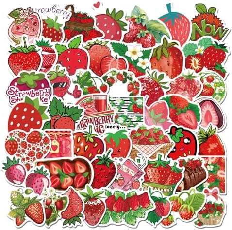 Amazon.com: 4 Pages Cute Strawberry Shortcake Stickers, Waterproof ...