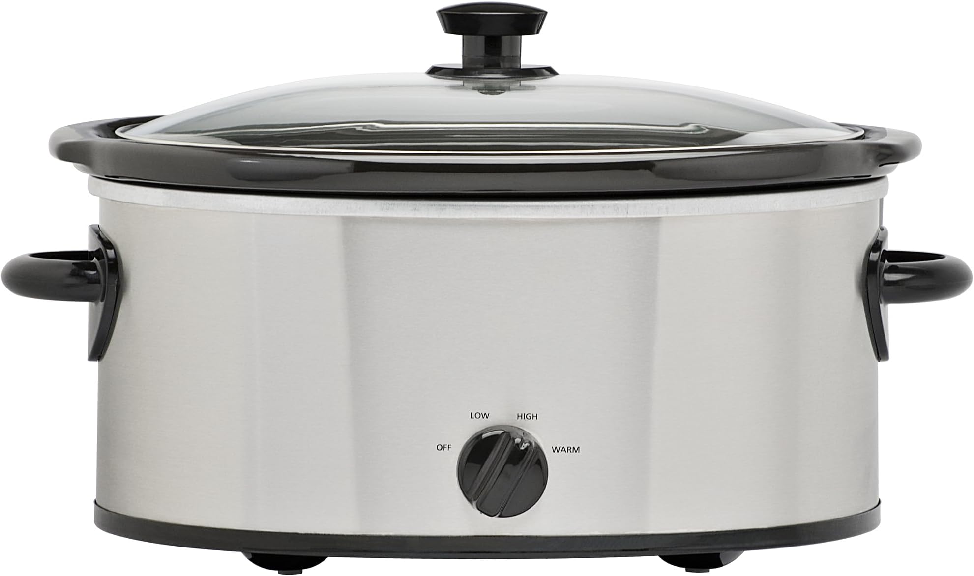 Amazon.com: 6 Quart Oval Slow Cooker, Stainless Steel Finish, Glass Lid ...
