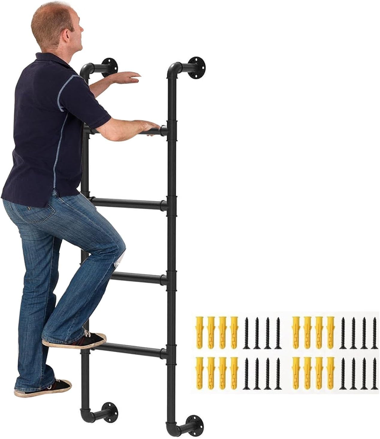 Amazon.com: Basement Egress Ladders Wall Mounted Metal Step Ladder for ...