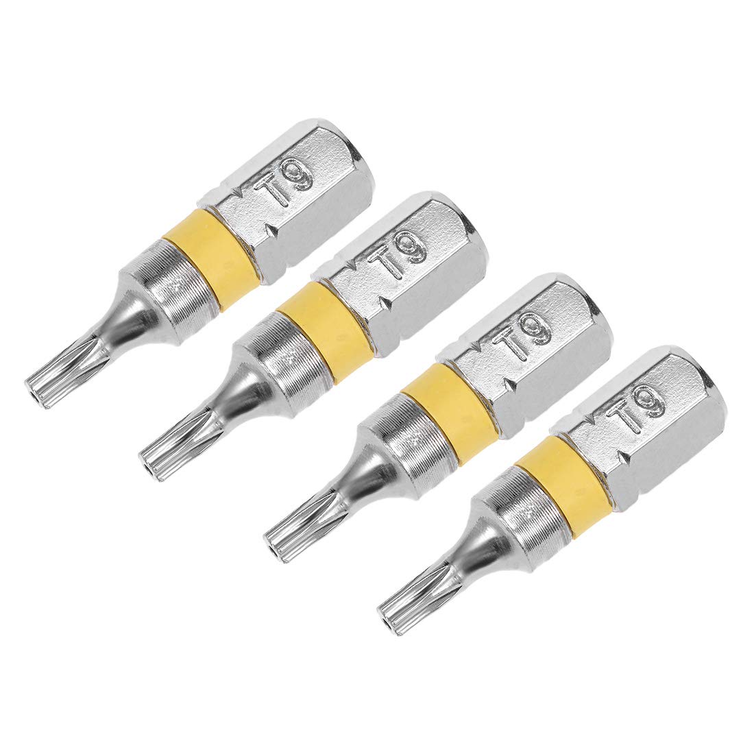 uxcell 4pcs 25mm Long 1/4" Hex Shank T9 Security Torx High Quantity ...