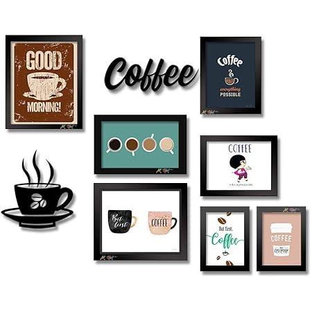 Art Street I Love Coffee Framed Poster Set for Coffee Decor Wall Art ...