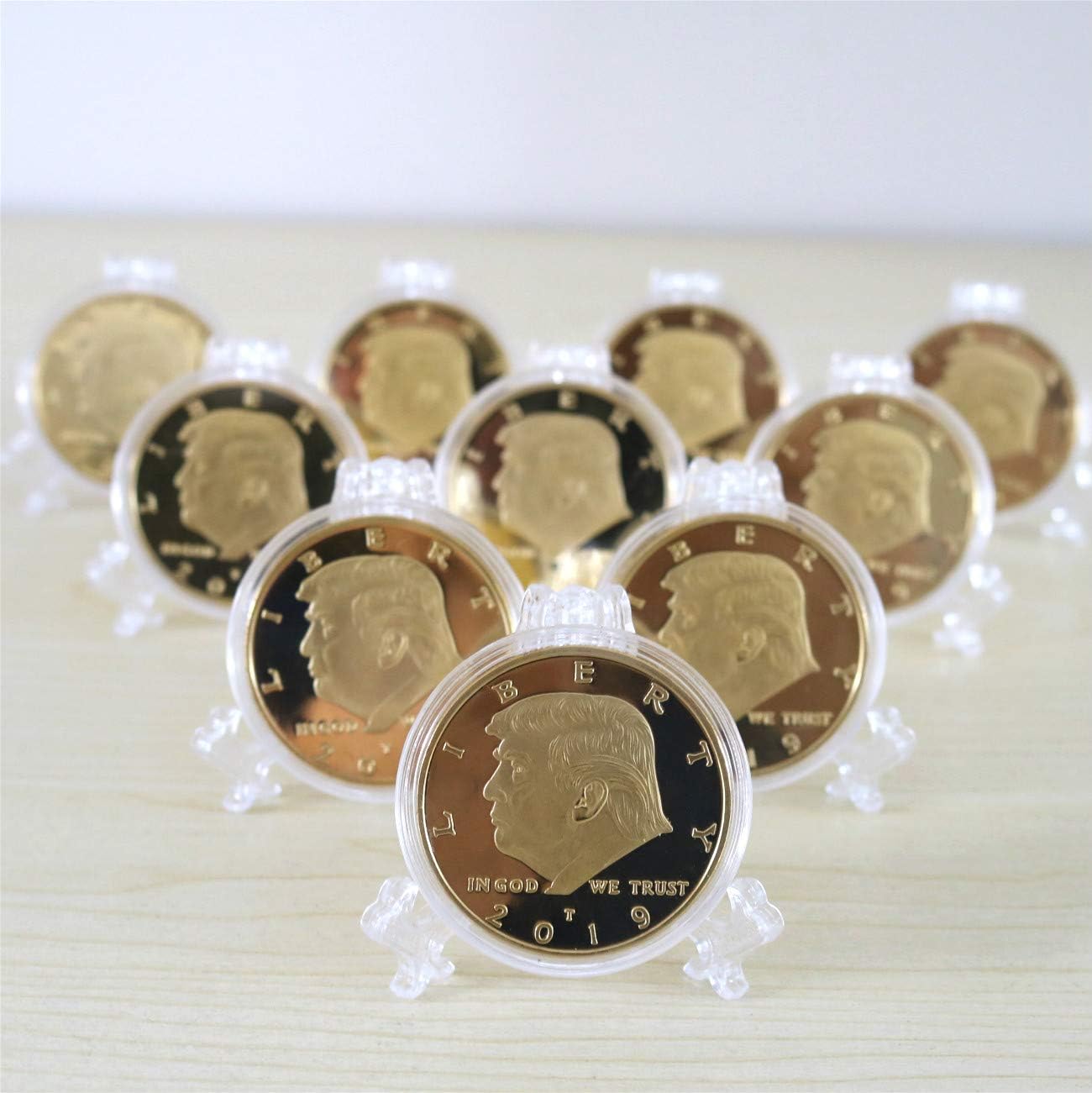 Amazon.com: 10 Pack President Donald Trump Commemorative Coins, Gold ...
