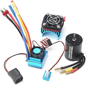 Amazon.com: GoolRC 3650 Brushless Motor 3100KV with 45A Brushless ESC HeatSink for 1/8 1/10 RC ...