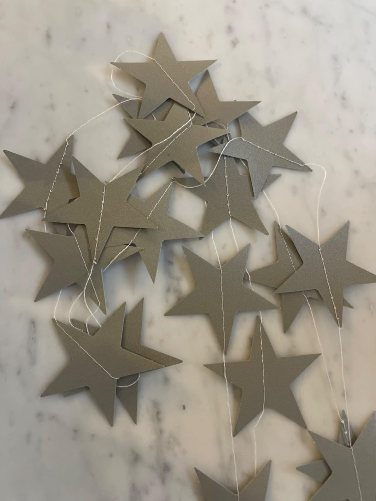 Silver Star Garland Banner Decorations - 156 Feet Bright Paper Hanging ...