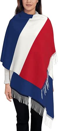 QASNLU Dutch flag print Cashmere imitation tassel scarf Lightweight ...