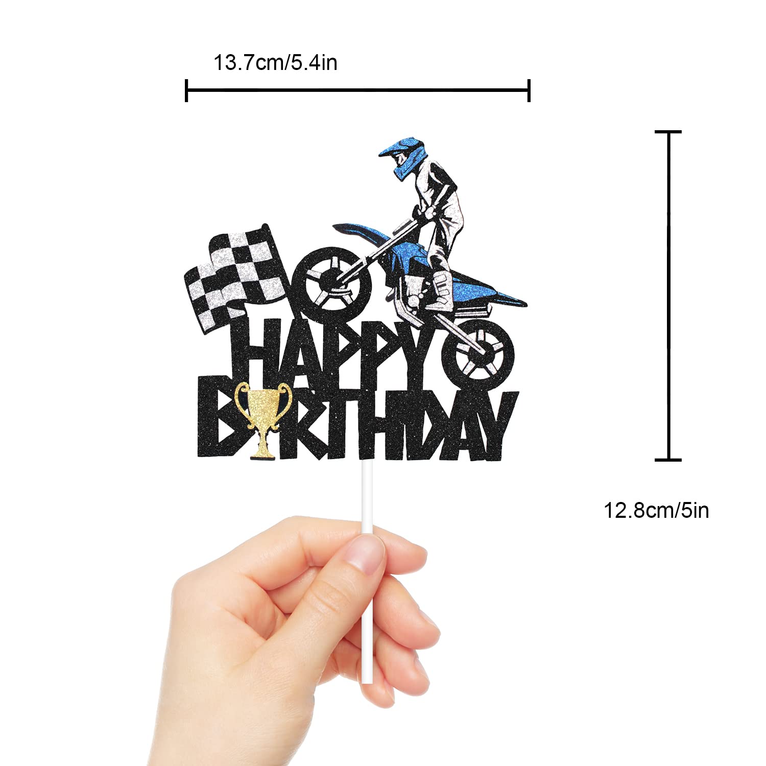 Snapklik.com : Motorcycle Happy Birthday Cake Topper - Extreme Sports ...
