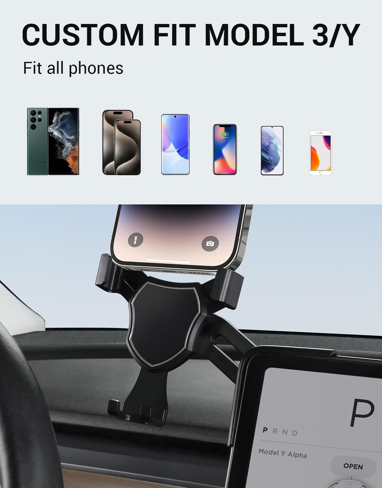 Snapklik.com : BASENOR Tesla Phone Mount Holder Model 3 Model Y Strong ...