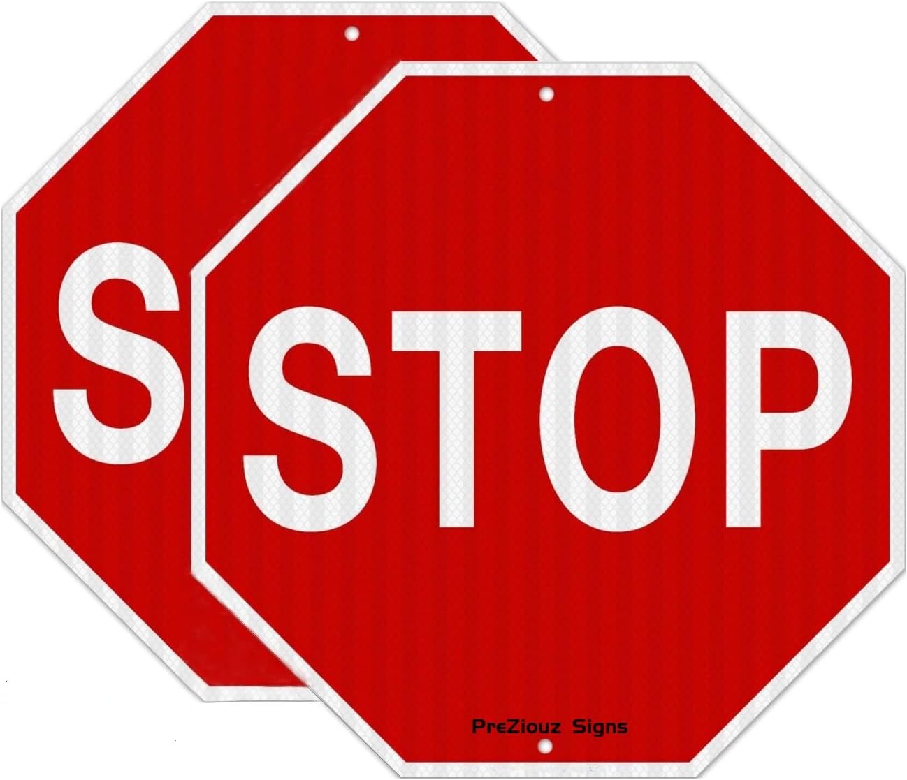 Amazon.com: PreZiouz 2 Pack Stop Signs 24 x 24 Inch, Large Street Road ...