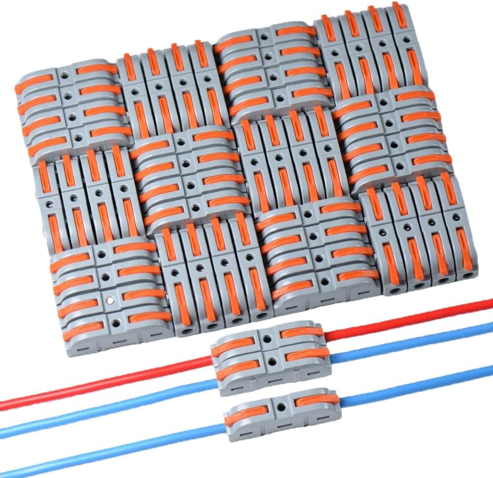 Sawanork 50 Pcs Lever Wire Connectors. 1 to 1 Inline Electrical ...