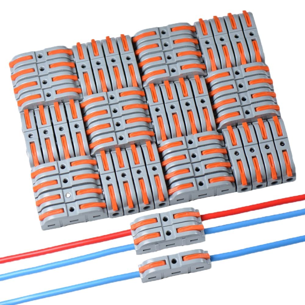 Sawanork 50 Pcs Lever Wire Connectors. 1 to 1 Inline Electrical ...
