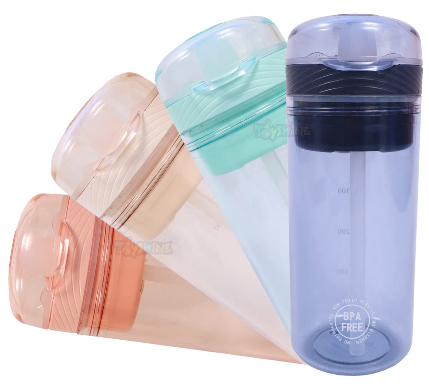 Toyshine Tritan Cup Water Bottle Tumbler with Pill, Supplement, Dry ...