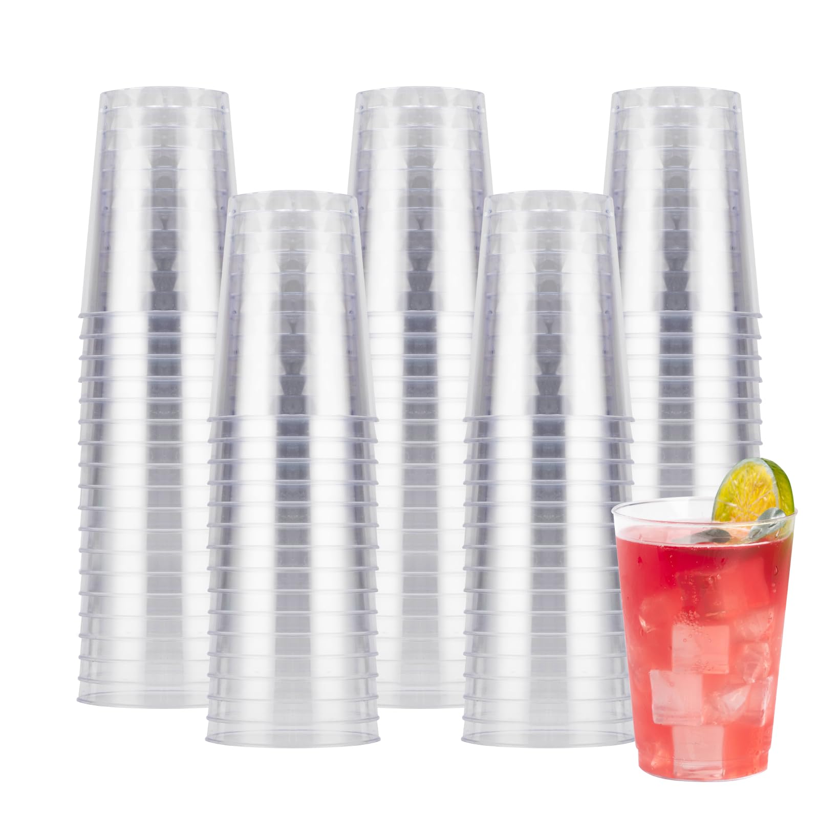 Snapklik.com : 100PCS 10oz Clear Plastic Cups For Party, Disposable ...