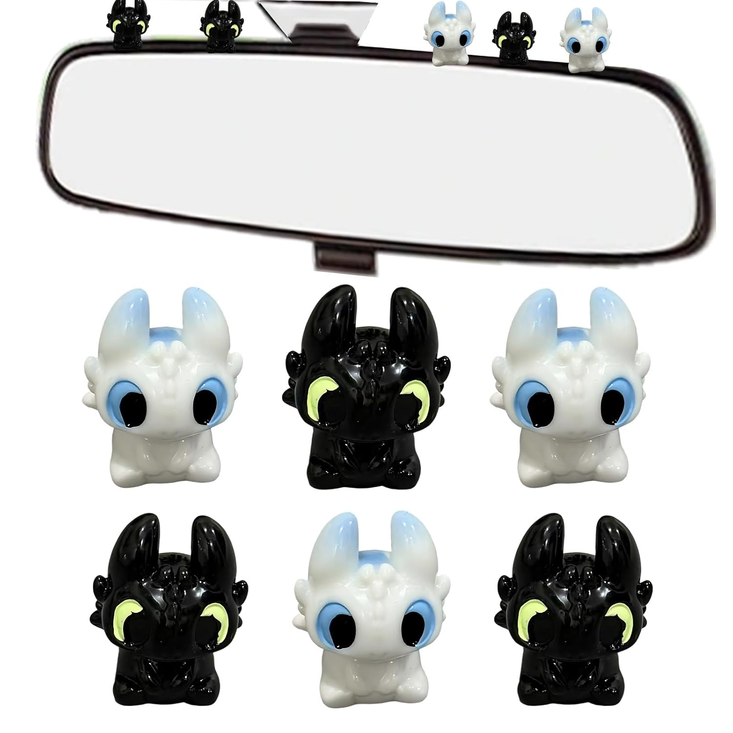 6pcs Toothless Dragon, Dragon Toys for Car Dashboard Accessories ...