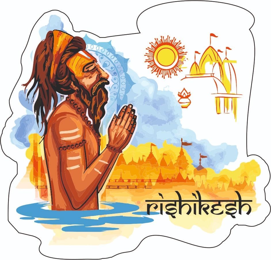 Buy Skywalk India Souvenir Wooden MDF Rishikesh Fridge Magnet ...