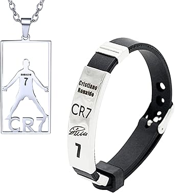 BTRONSN Cristiano Ronaldo Lot de 2 colliers et bracelets CR7 ...
