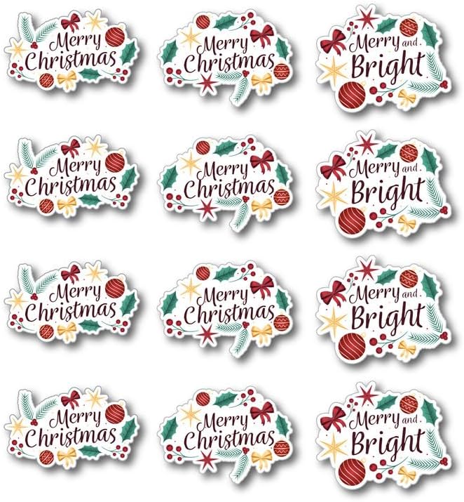 D2C Gift Wrap Stickers Merry Christmas With 3 Design Peel & stick ...