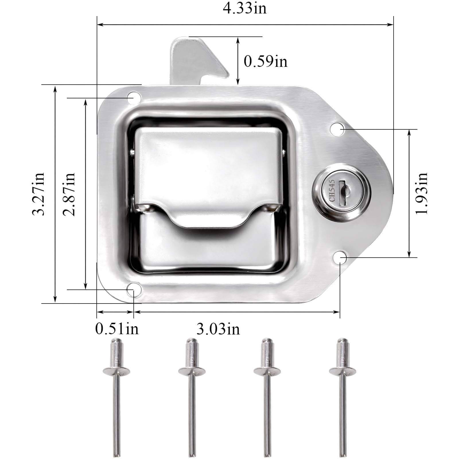 Snapklik.com : Elsjoy Set Of 2 Truck Tool Box Latch, Stainless Steel ...