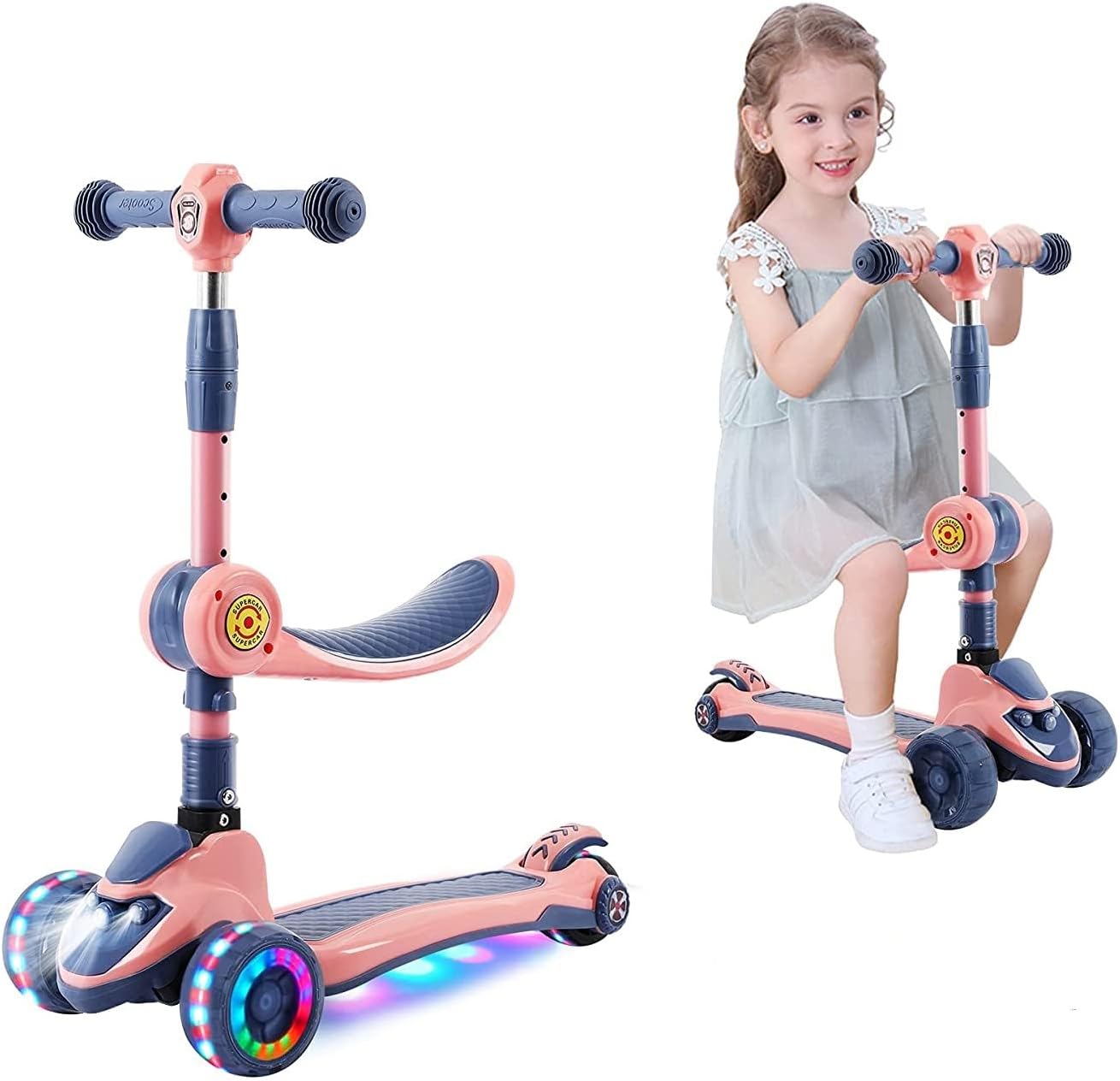 NIUYASACY Kids Scooter, 3 In 1 Children Scooter with Flashing Wheel ...
