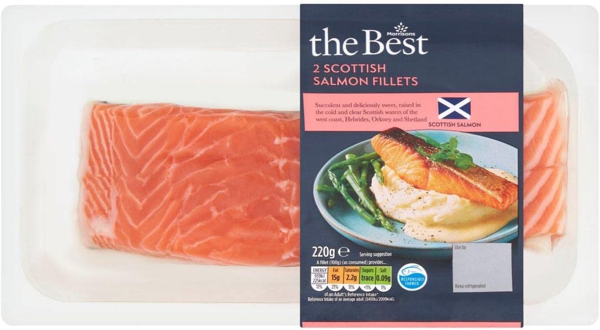 Morrisons 2 Scottish Salmon Fillets, 220g : Amazon.co.uk: Grocery