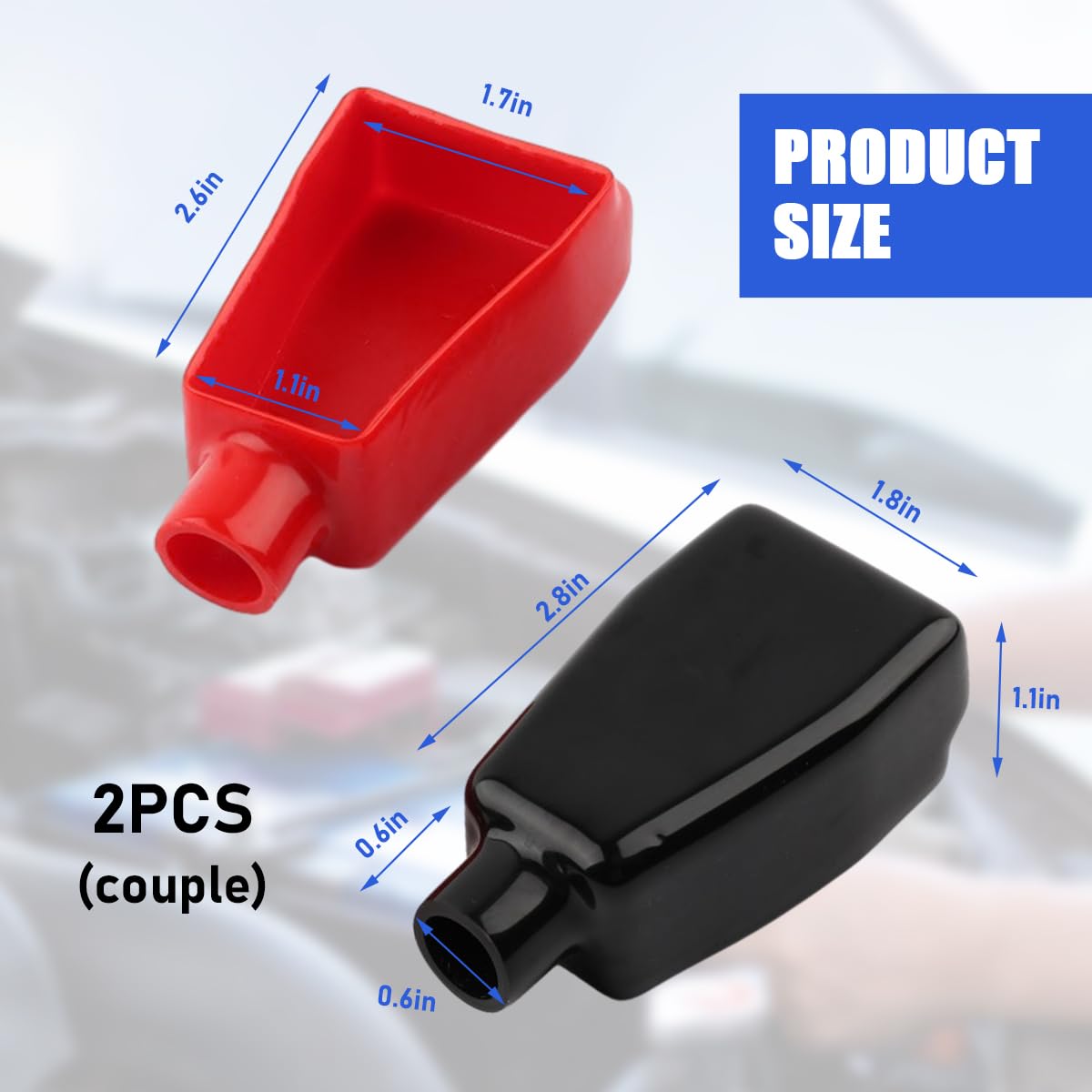 Snapklik.com : 2 PCS Battery Terminal Covers For Car, Flexible Battery ...