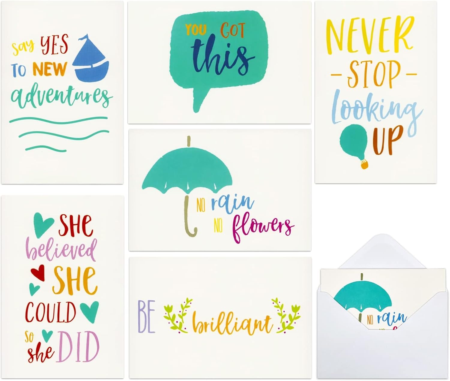 48 Pack Motivational Cards with Envelopes Featuring Positive Quotes ...