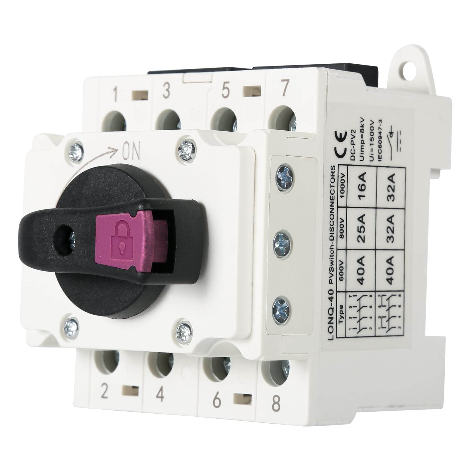 DEWIN DC Isolator Switch Solar, Rotary Isolation Switch Photovoltaic DC ...