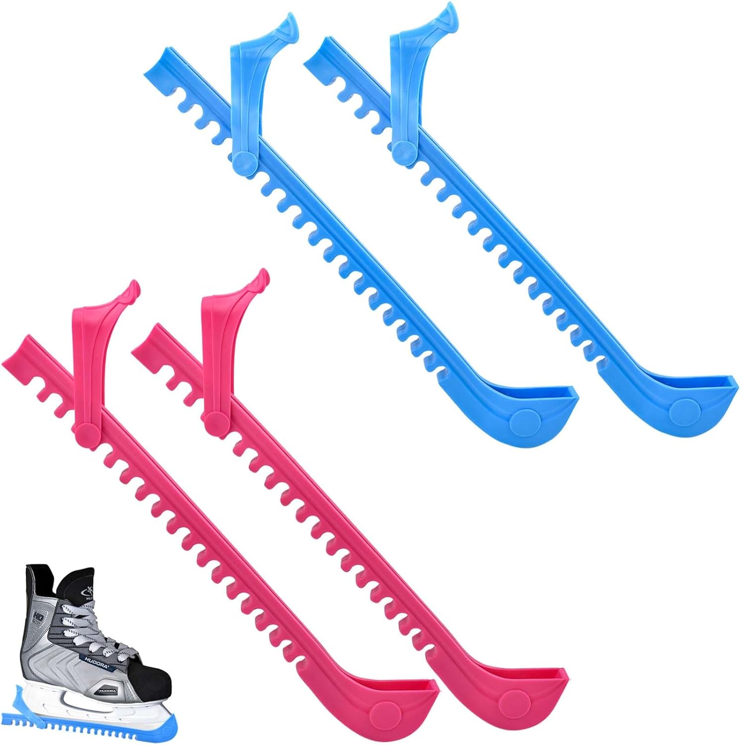 JIABEIUS 4 Pcs 2 Pairs Ice Skate Guards with Adjustable Buckle, Figure ...