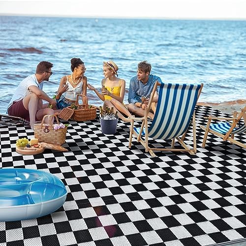 Amazon.com: GOTGELIF Black and White Classic Checkerboard Outdoor Area ...