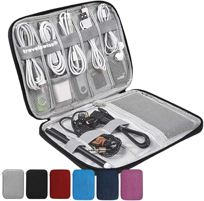 Amazon.com: Cable Organizer Travel Case Carry Pouch Electronic ...