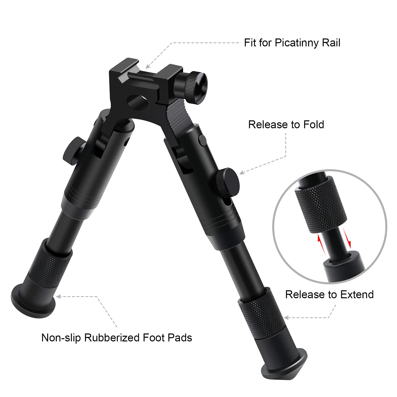 Snapklik.com : TWOD 3 In 1 Bipods Adjustable 6.3-6.9 Inch Picatinny ...