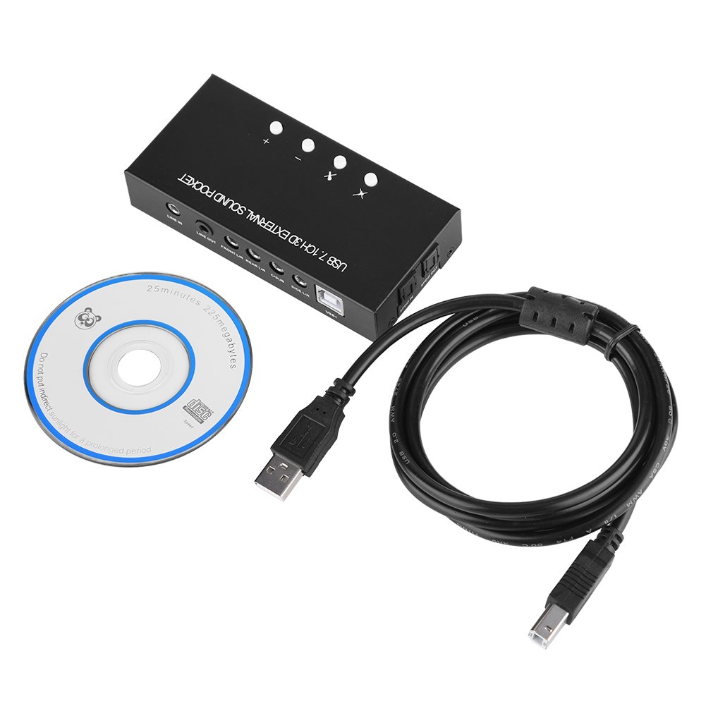 Buy Zerone 7.1 Audio Adapter External Surround Sound Box Optical Fiber ...