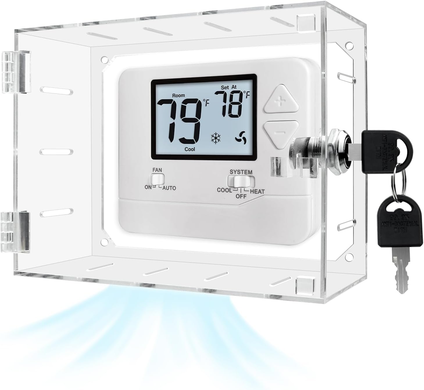 Thermostat Lock Box Cover with Key, AC Lock Box Cover Fits Thermostats ...