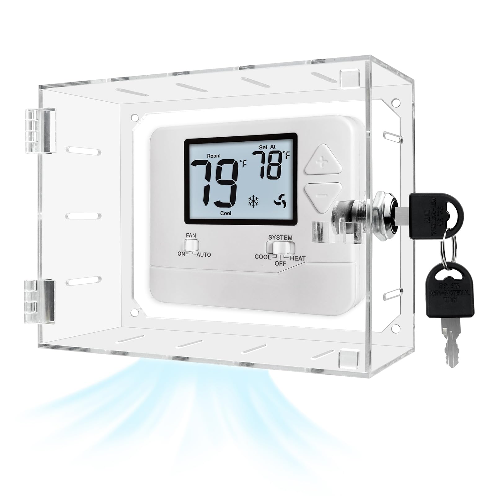 Thermostat Lock Box Cover with Key, AC Lock Box Cover Fits Thermostats ...