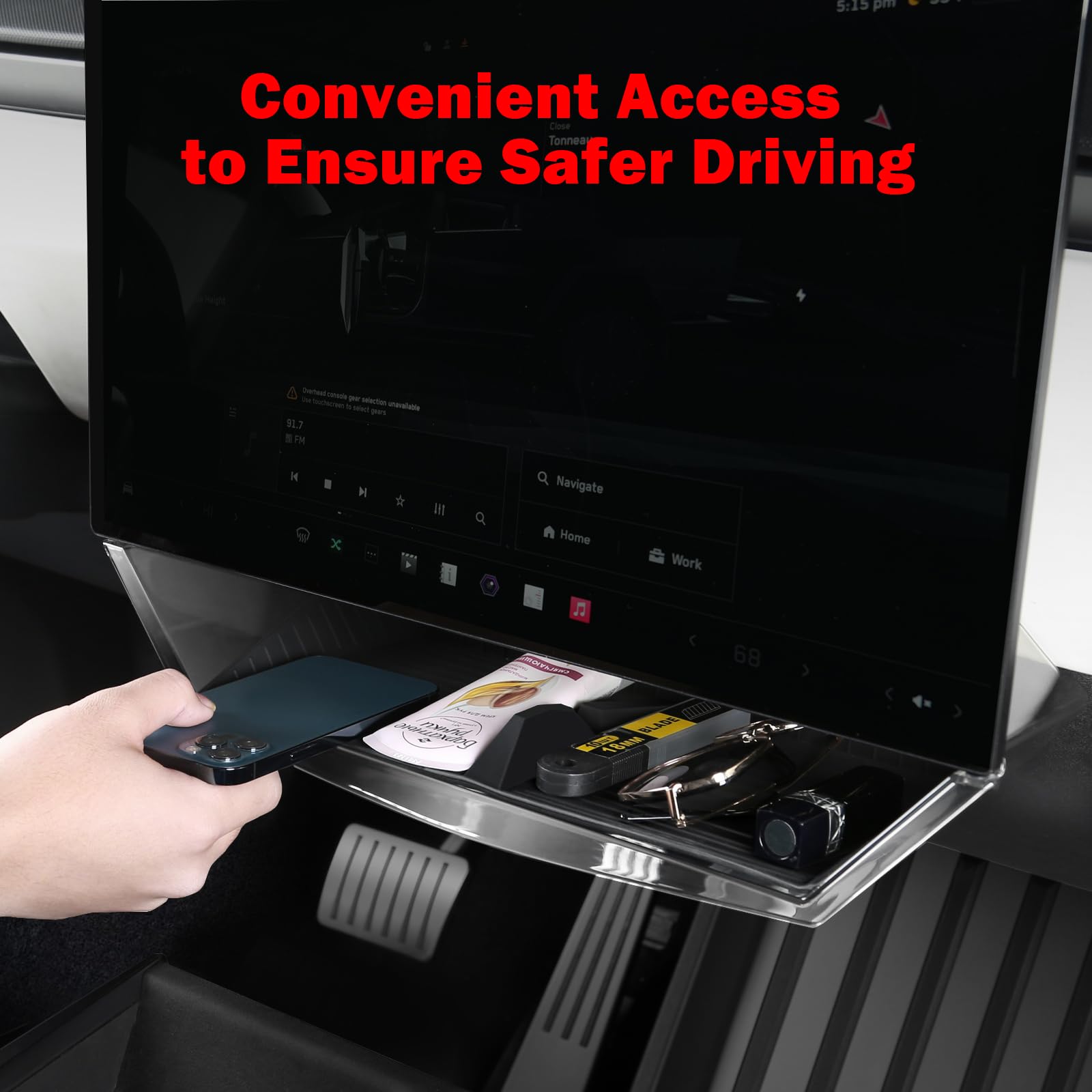Snapklik.com : Abystar Under Screen Storage Box For Tesla Cybertruck ...