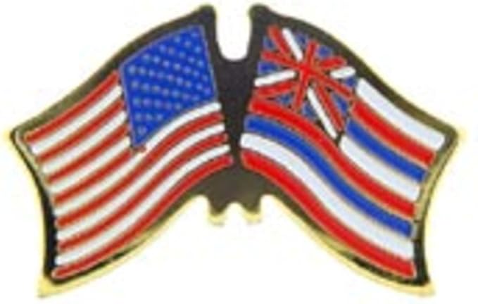 Amazon.com: American & Hawaii Flags Pin 1" : Clothing, Shoes & Jewelry