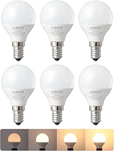 EDISHINE E14 LED Warmweiß Dimmbar, E14 Lampen Tropfenform, P45 Glühbirne, 2700K kleine Edison ...