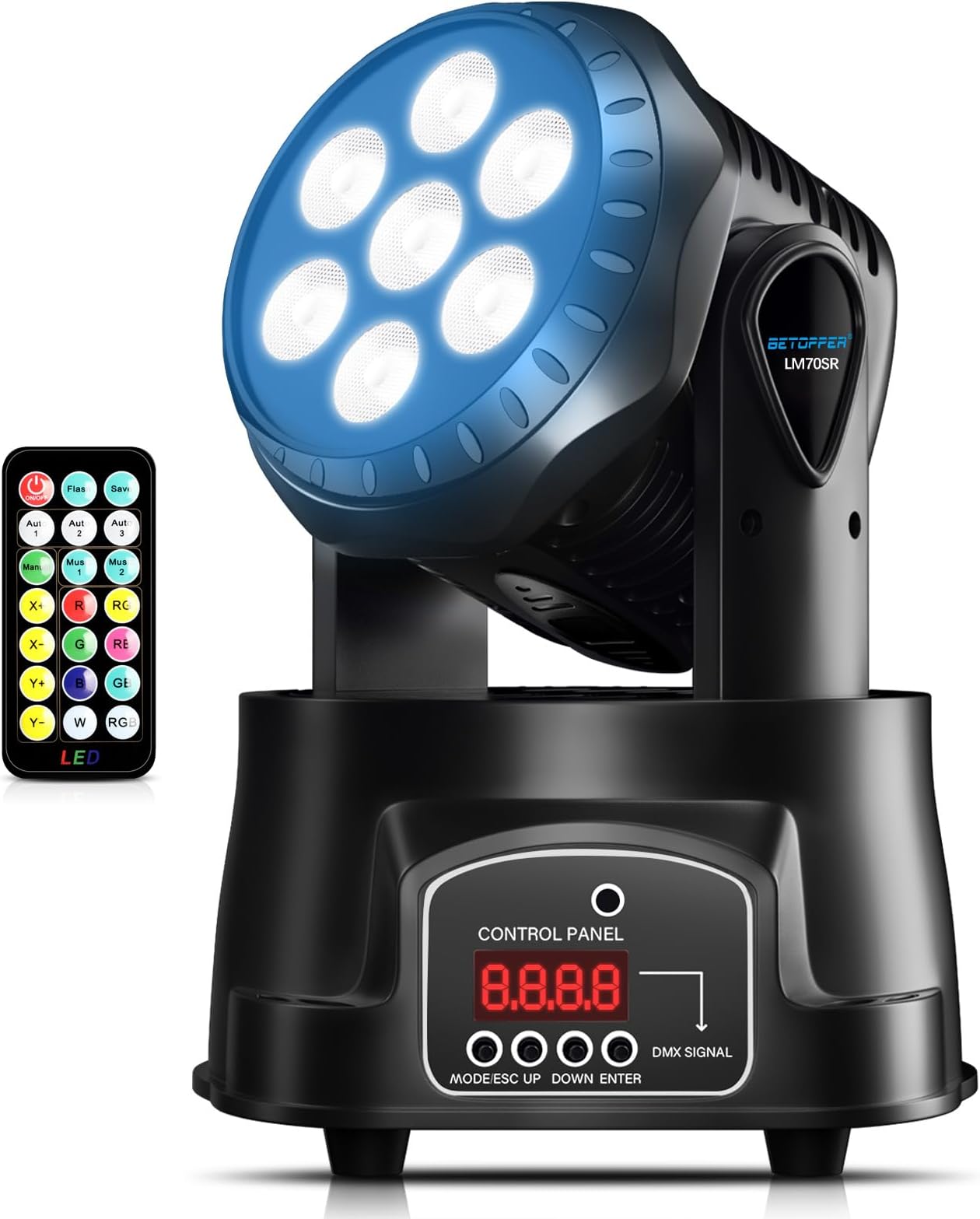 BETOPPER Moving Head DJ Lights 7 * 8W RGBW 4 in 1 LED Stage [Upgraded ...