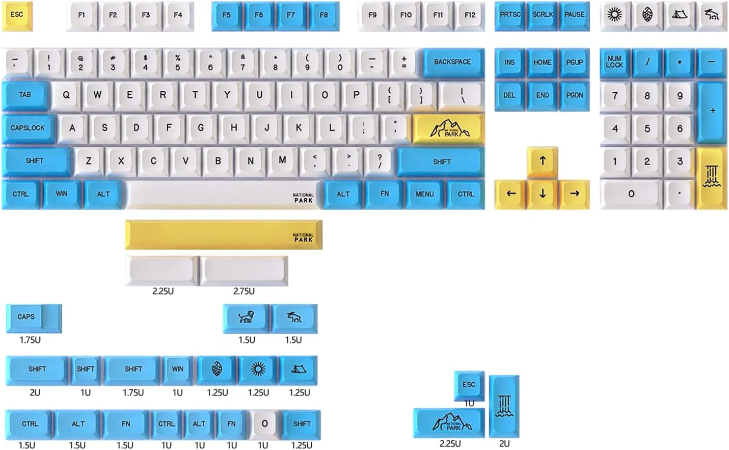 Amazon.com: KeyTok OEM Profile Pixel Universe Doubleshot Dye Sub Keycap ...