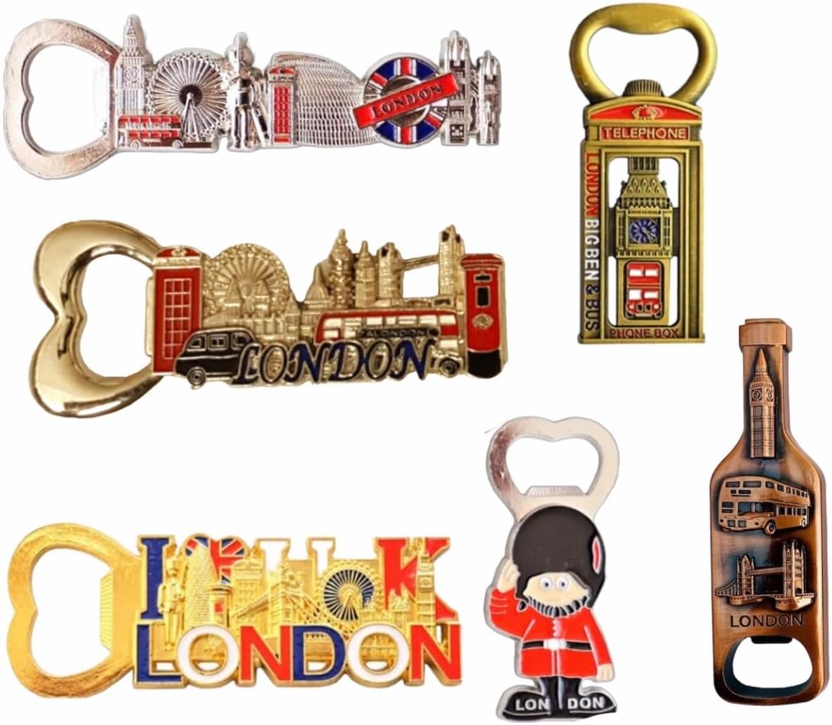 6 London Magnets - London Souvenir Magnet - Bottle Opener Magnet Union ...