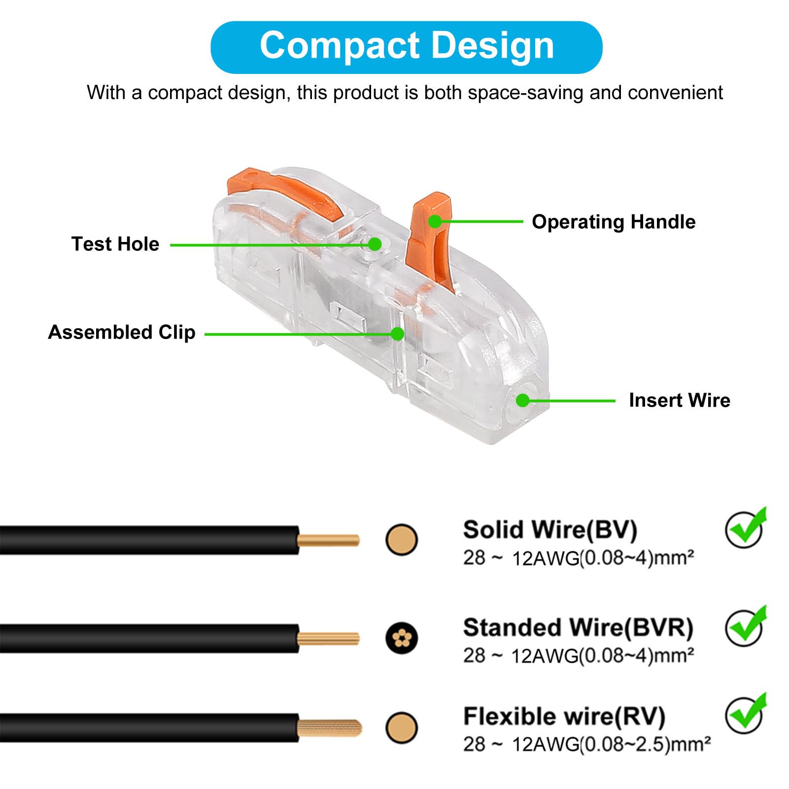 Snapklik.com : 20PCS Lever Nuts Wire Connectors, 1 To 1 Inline Electric ...