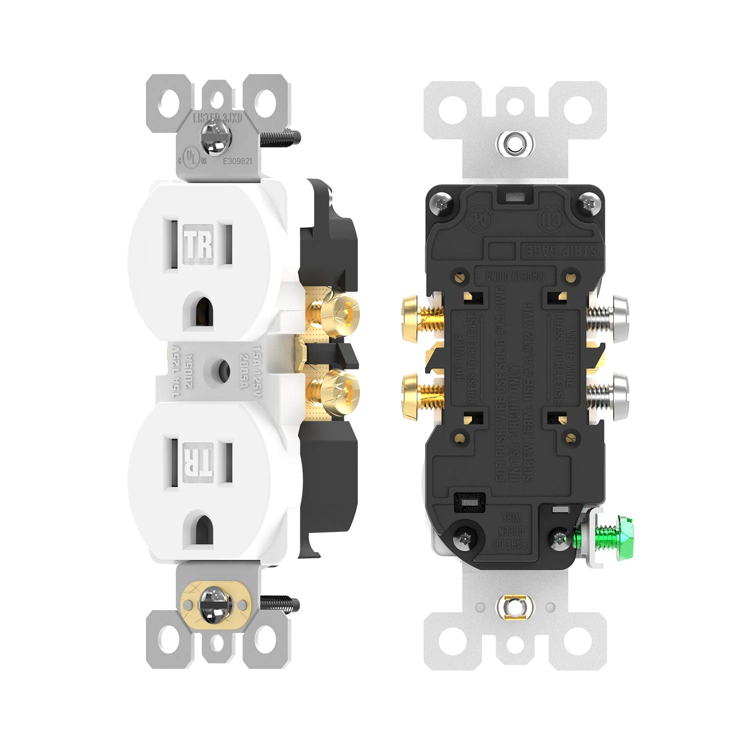 Snapklik.com : AIDA 10 Pack 15 Amp Outlet Duplex Electrical Receptacle ...