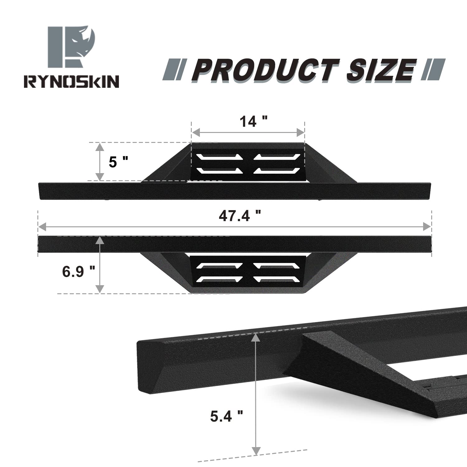 RYNOSKIN Running Boards Compatible with 2018-2023 Jeep Wrangler JL 2 ...
