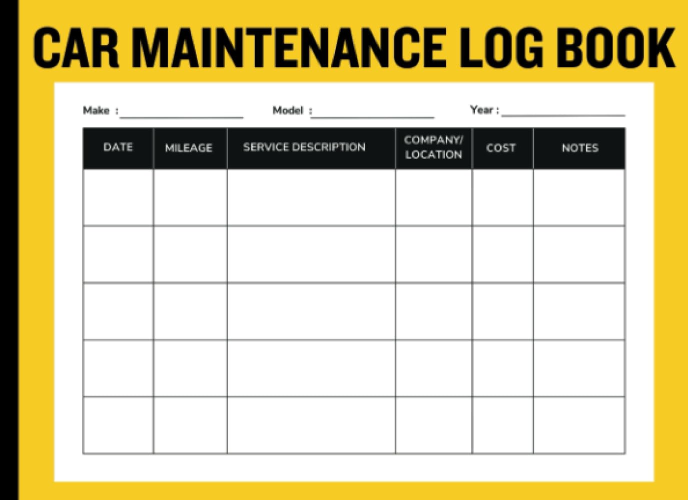 Car Maintenance Log Book: Vehicle Maintenance Log Book | Car Repair ...